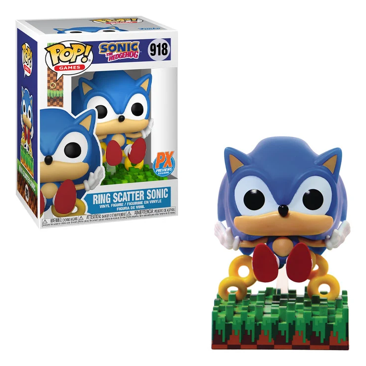 Funko Pop! SONIC THE HEDGEHOG: Ring Scatter Sonic #918 [PX Previews ...
