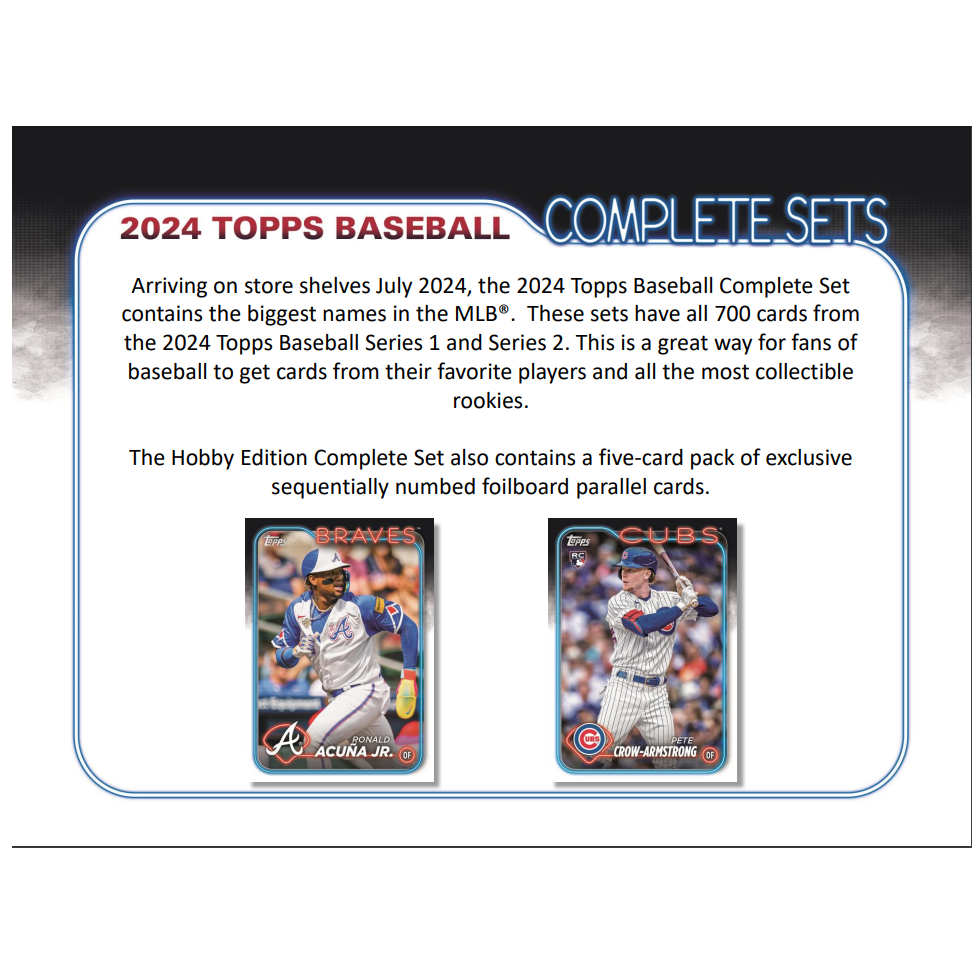 2024 Topps Baseball Complete Sets Baseball - Hobby Box – BoomLoot